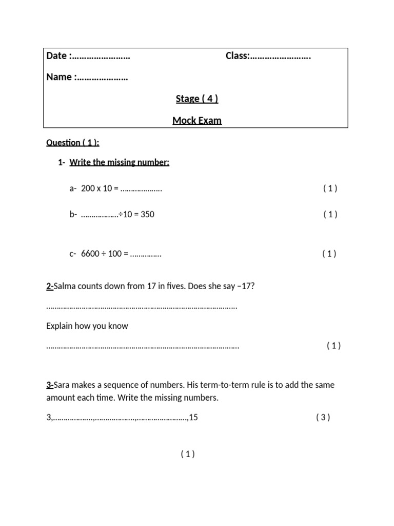 Mock Exam 1 G4 IG | PDF