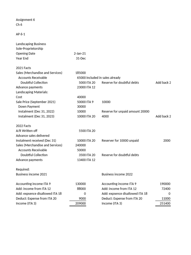 Assignment 6 Chapter 6 Part 1 | PDF