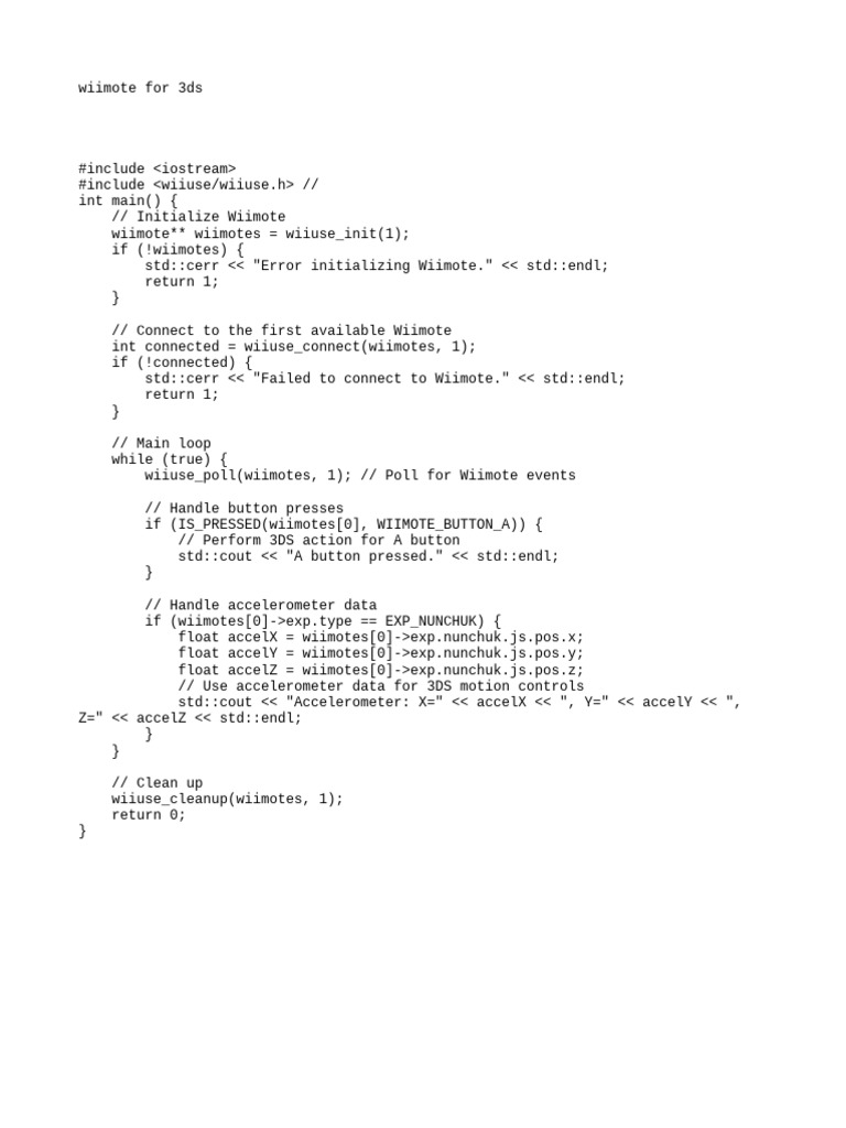 Wiimote For 3ds | PDF
