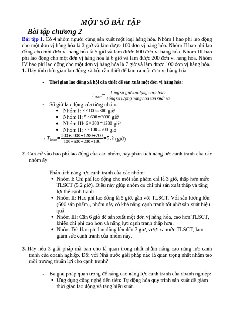 KTCT - BT Nhóm | PDF