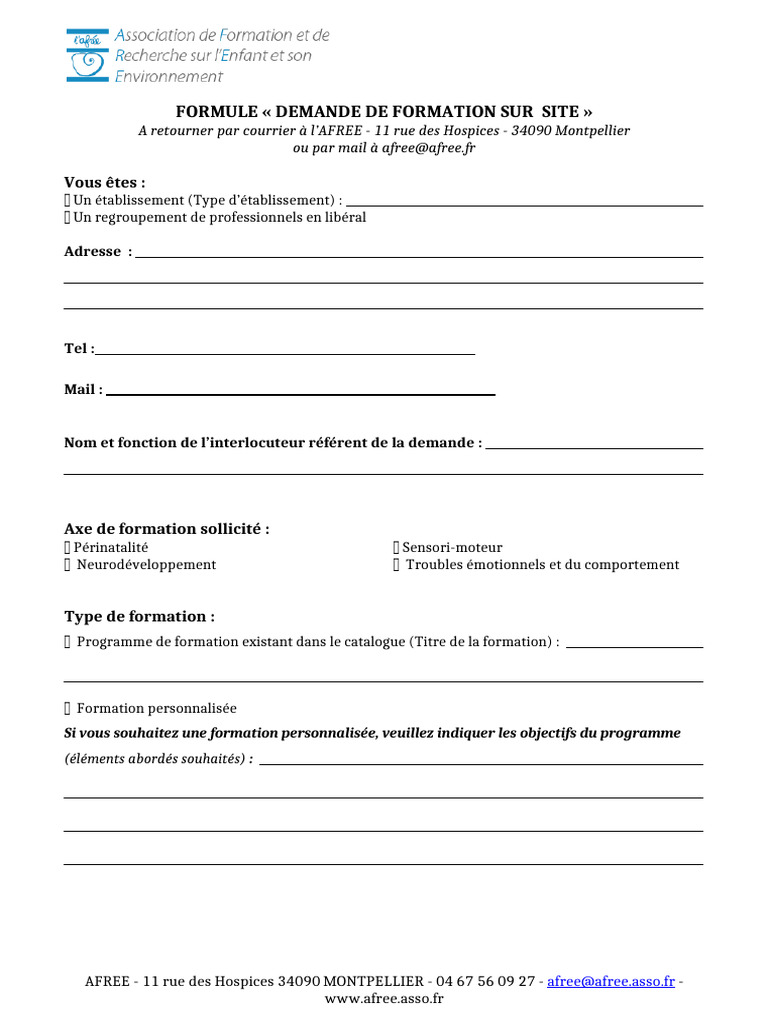 Fiche Demande FormationSurSite | PDF
