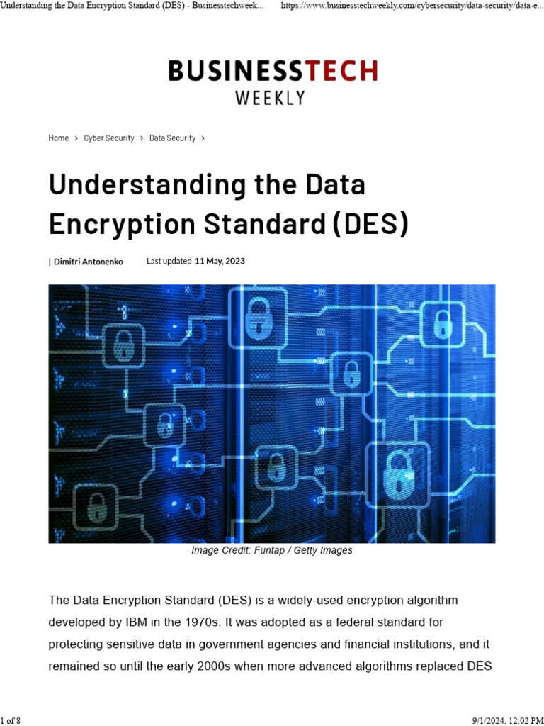 Understanding The Data Encryption Standard (DES) | PDF