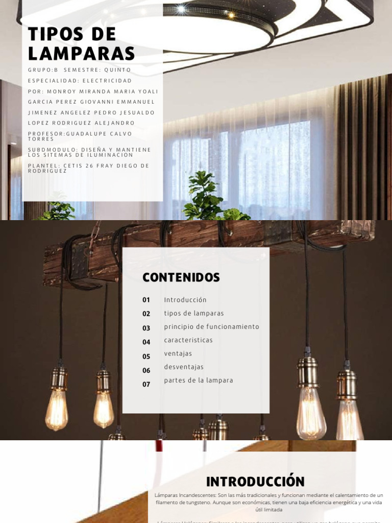 Tipos de Lamparas Presentacion | PDF