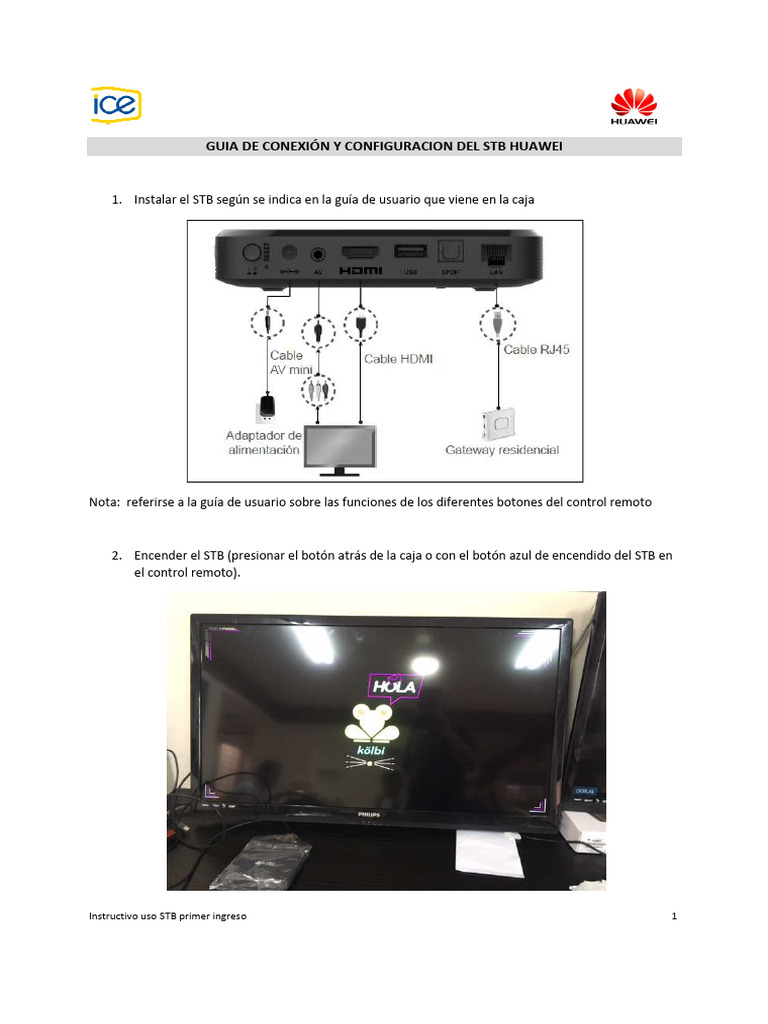 Guia Uso STB Primer Ingreso Proyecto OTT ICE 5-18 | PDF