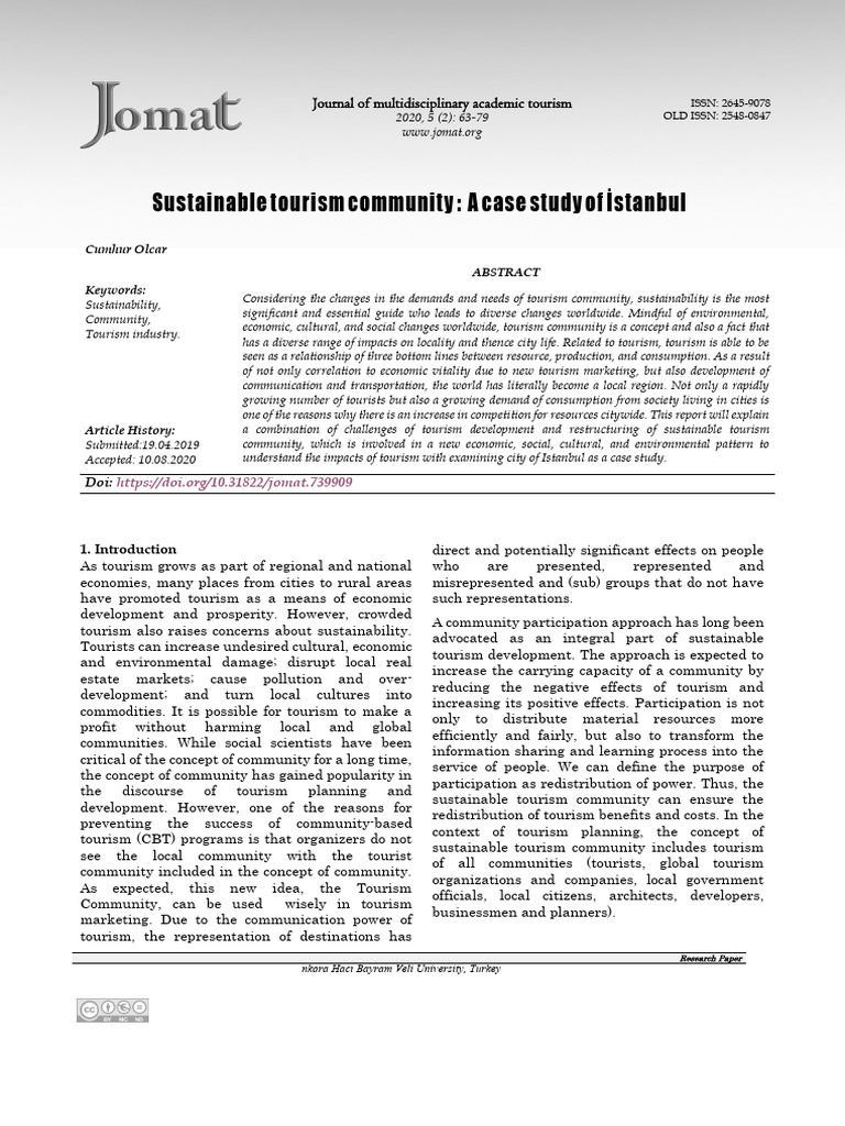 Sustainable Tourism Community A Case Study of Ista | PDF