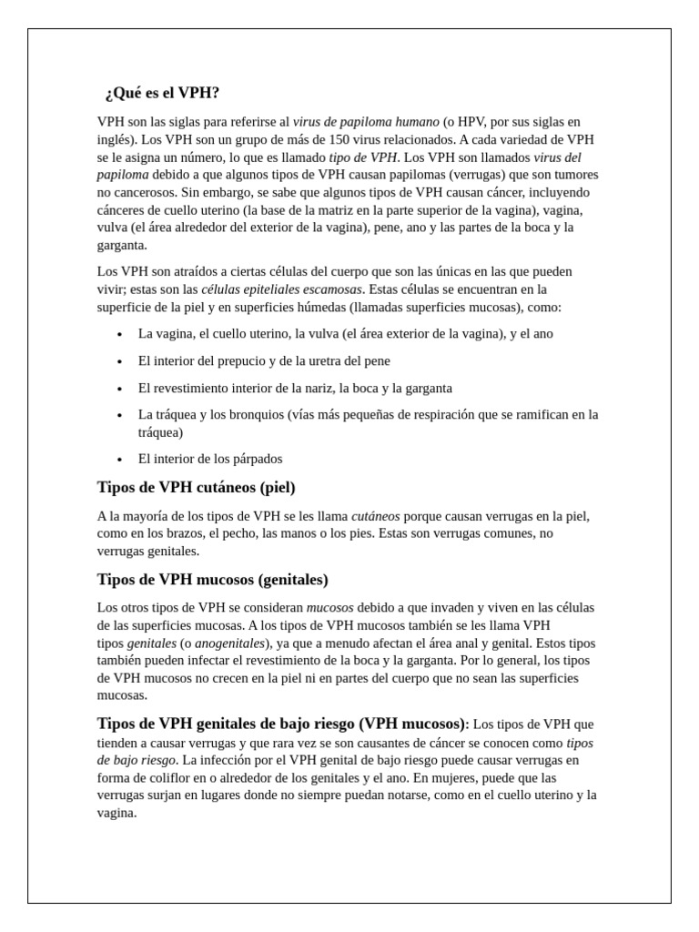 Qué Es El VPH | PDF