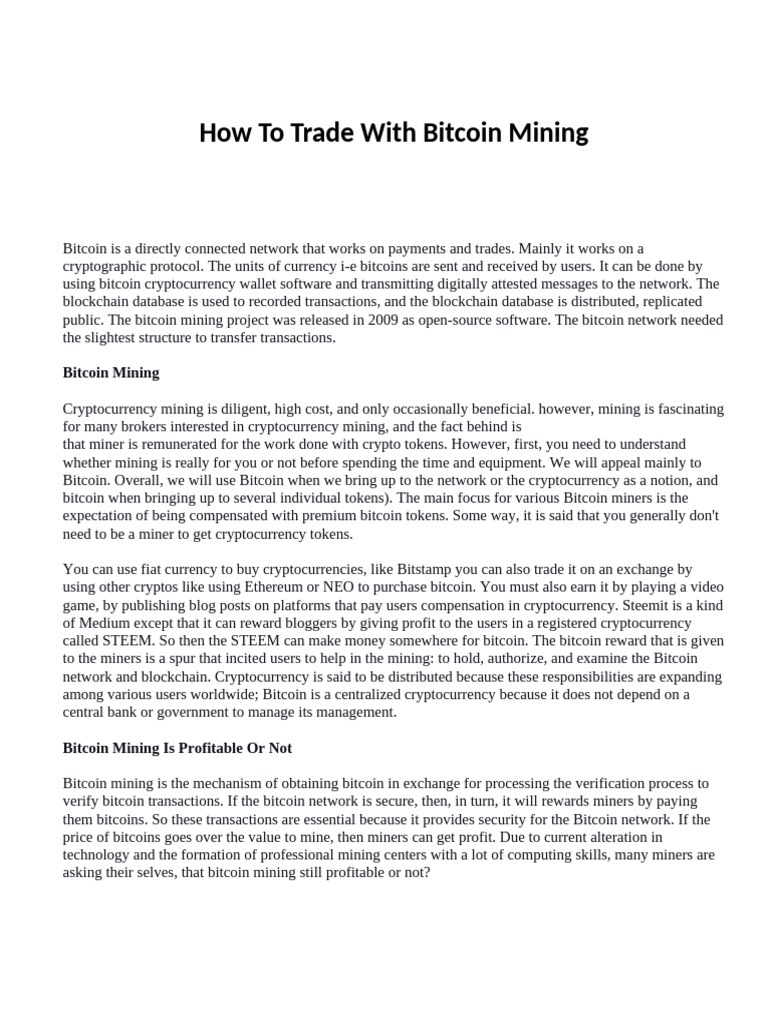 How To Start Bitcoin Mining | PDF