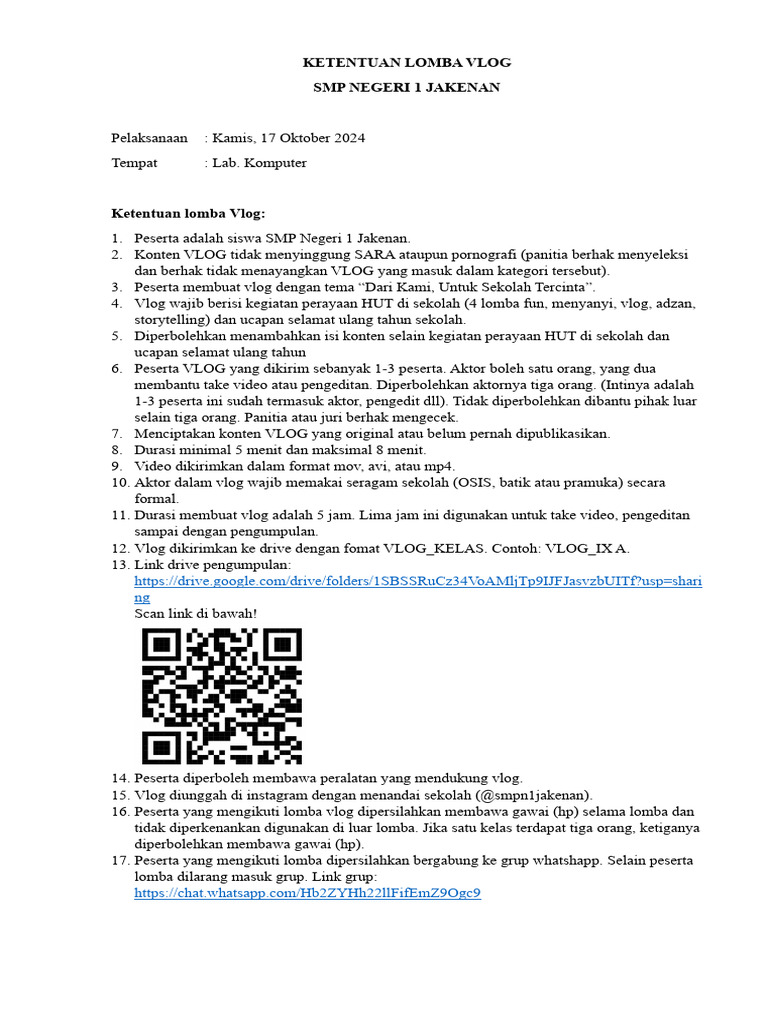 Ketentuan Lomba Vlog | PDF
