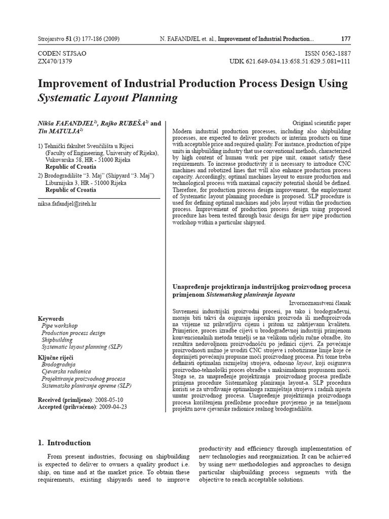 Improvement of Industrial Production Process Design Using 1a2fu79u3y | PDF