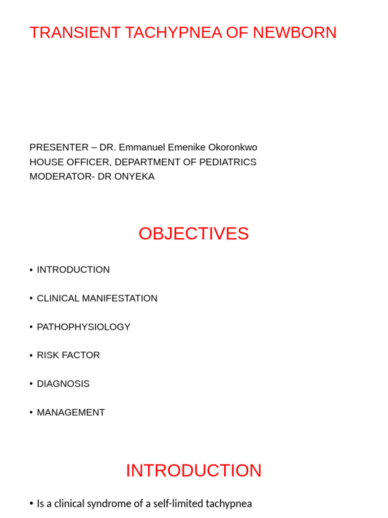 Understanding Transient Tachypnea in Newborns | PDF | Respiratory ...