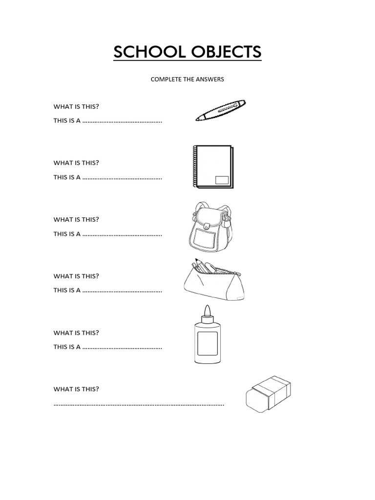 SCHOOL OBJECTS 2 | PDF
