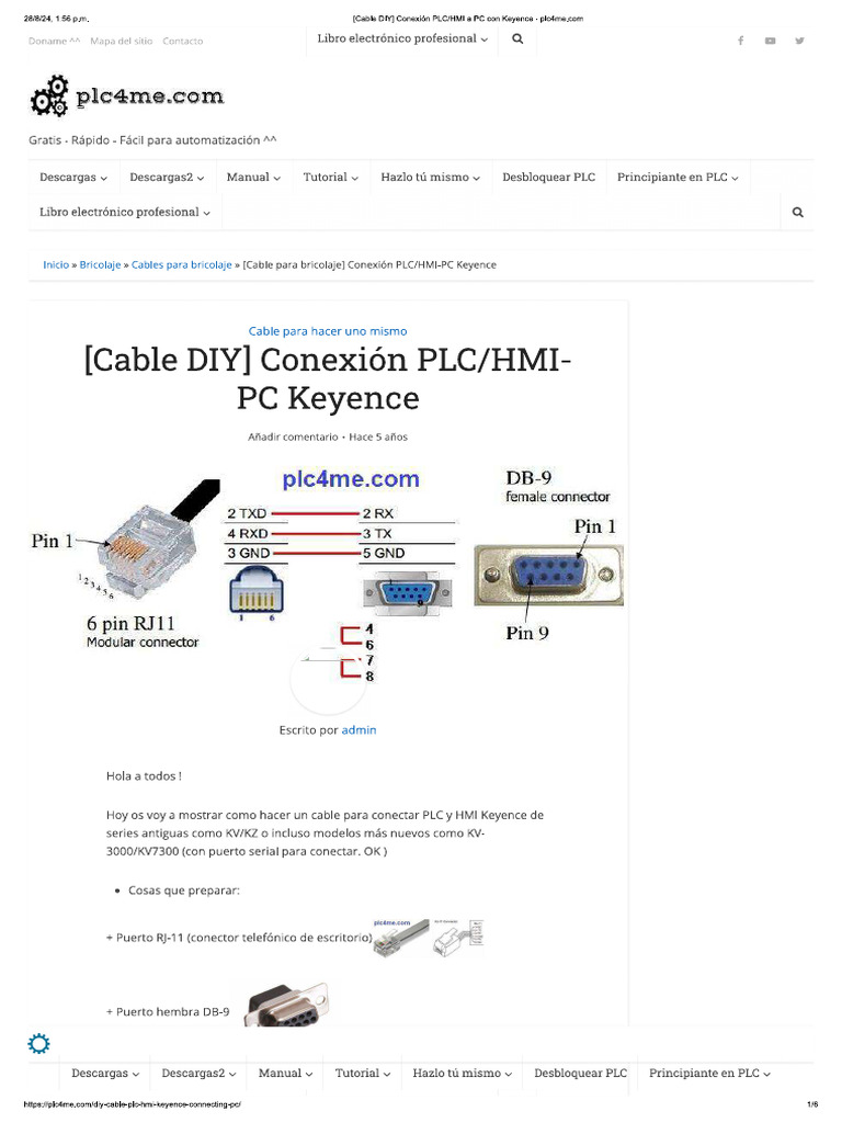 (Cable DIY) Conexión PLC - HMI A PC Con Keyence - Plc4me | PDF