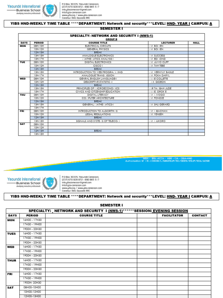 NWS HND 1 Campus A (2024) - 1 | PDF