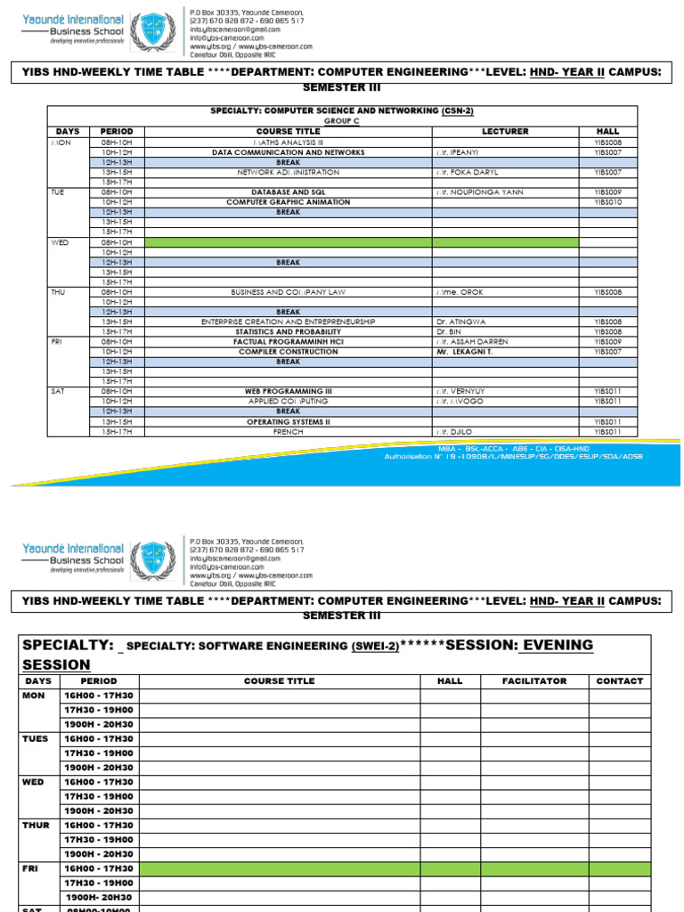 CSN HND 2 CAMPUS B (2024) - Allocated | PDF