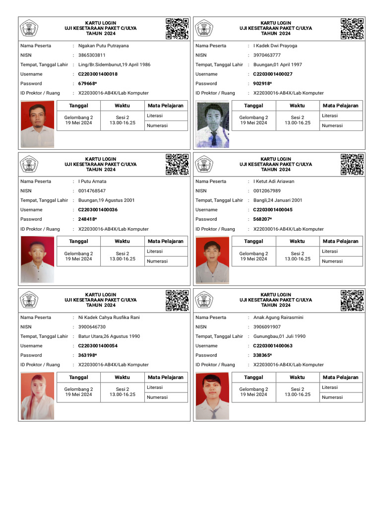 Pendataan Uji Kesetaraan - Tahun 2024 | PDF