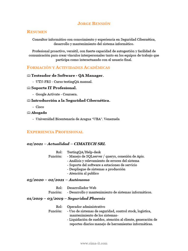 CV Jorge | PDF