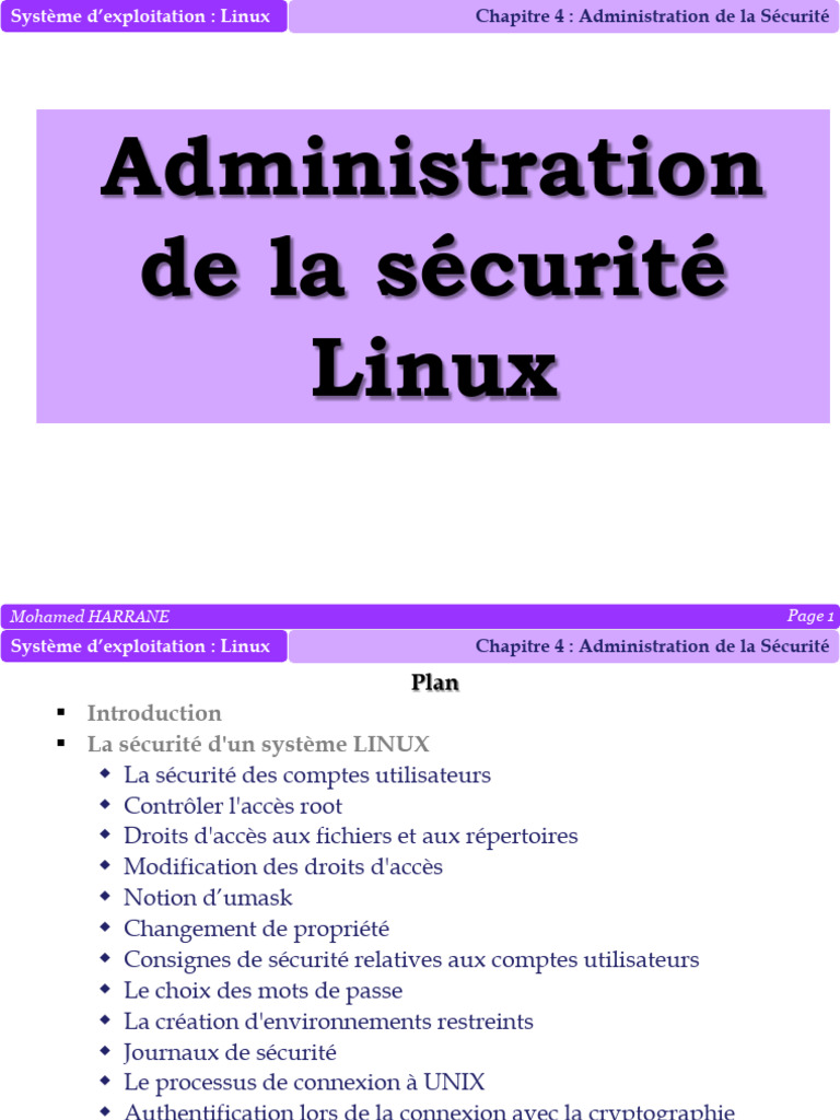 Admin-Sécurité - Unix Partie - 1 | PDF