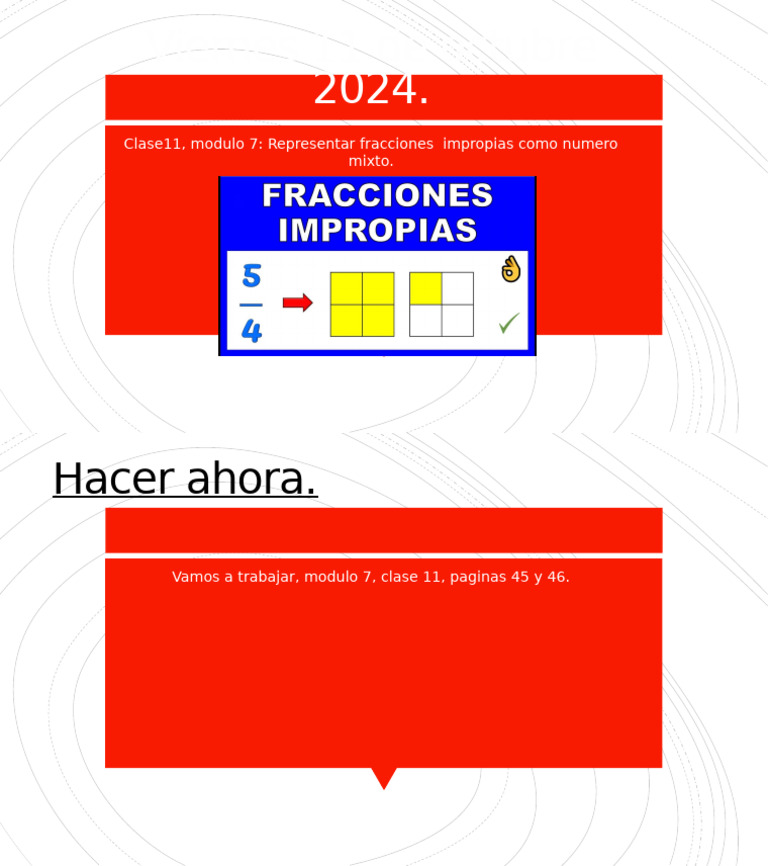 Representar Fracciones Impropias Como Numero Mixto. | PDF