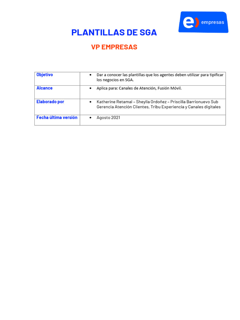 Plantillas Sga | PDF
