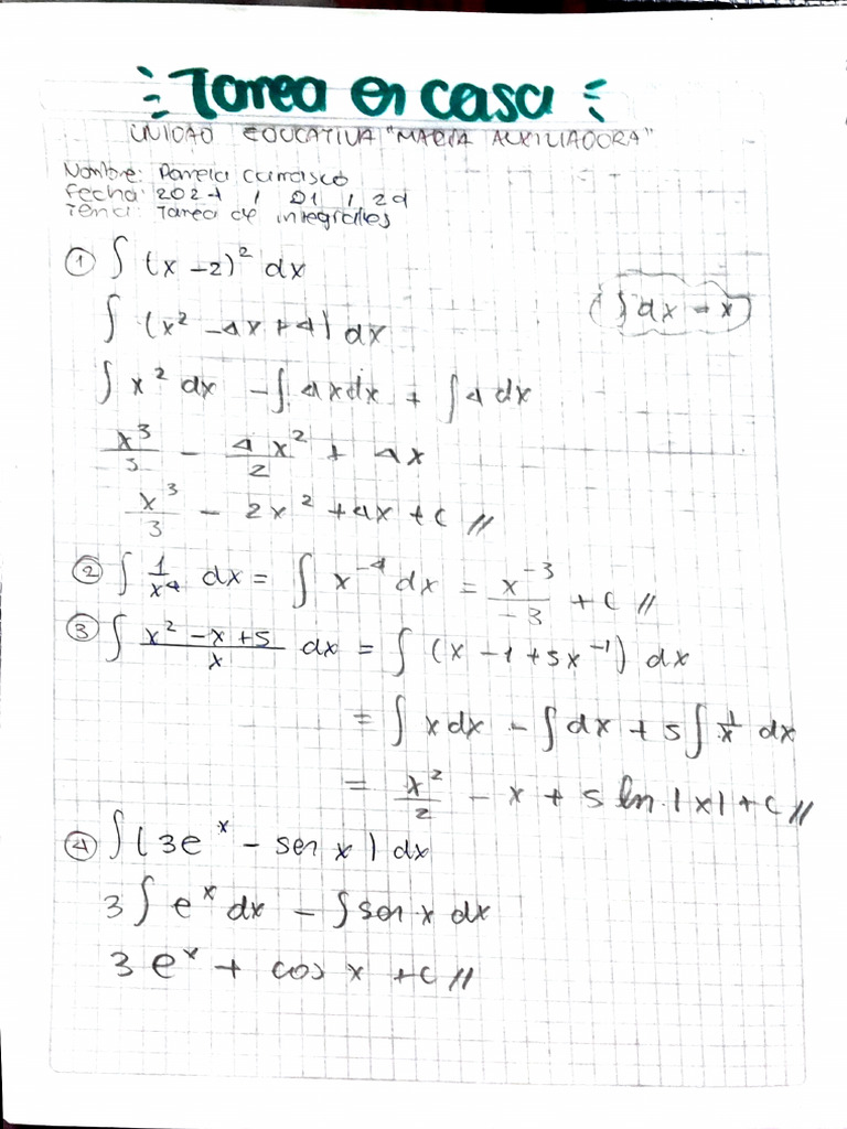 mate deber integrales | PDF