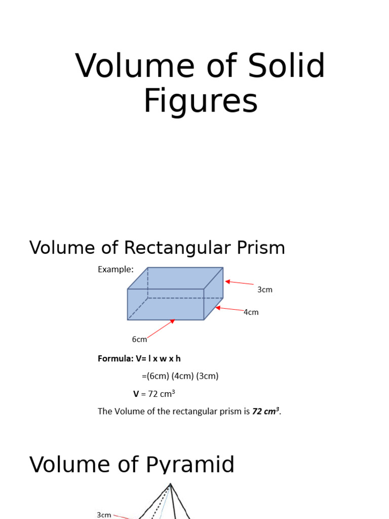 Volume of Solid Figures | PDF