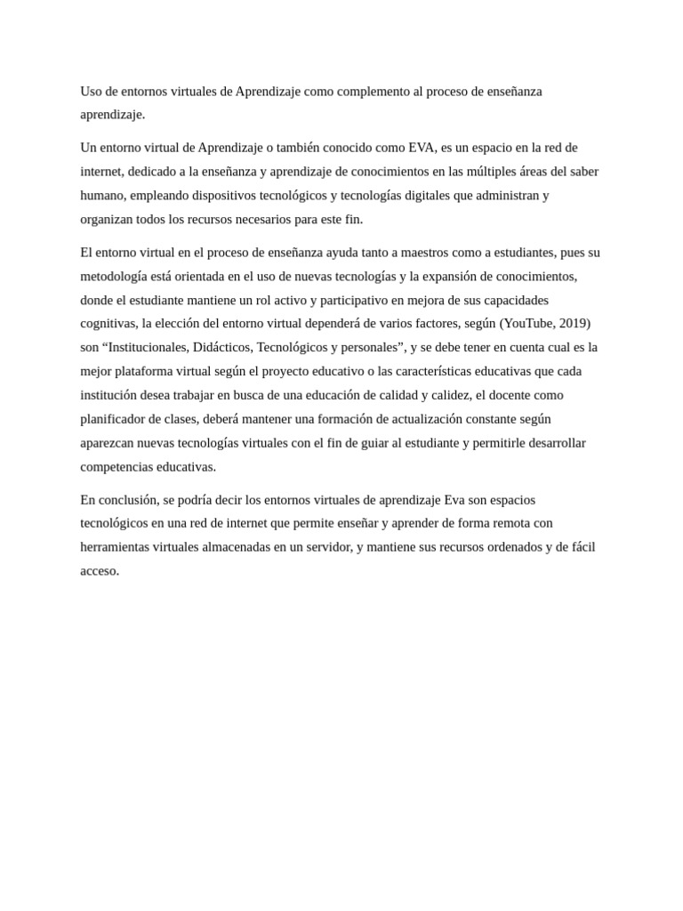 Foro Entorno de Aprendizaje | PDF