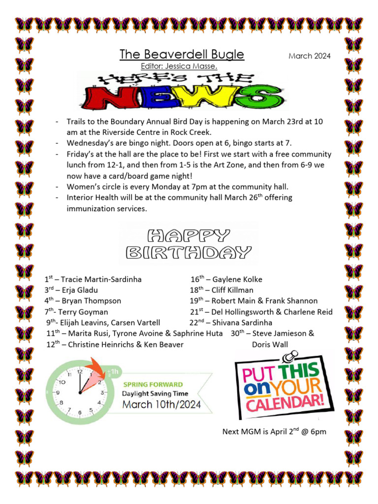 The Beaverdell Bugle March 2024 For Internet | PDF