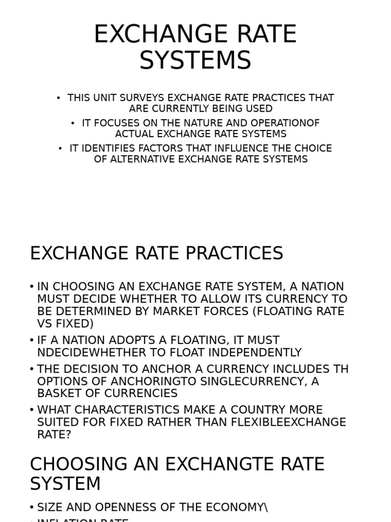 Exchange Rate Systems Eco 5522 2ND 2024 | PDF