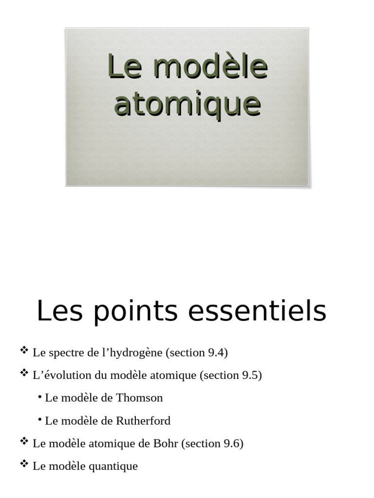 Le Modele Atomique - Copie | PDF