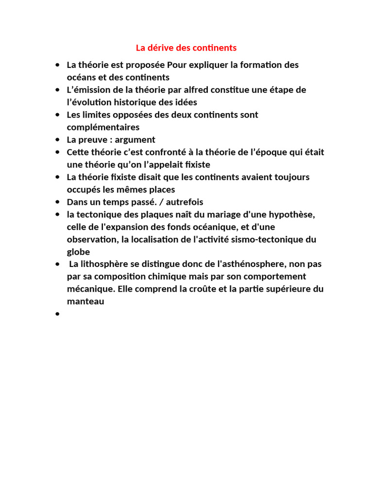 La Dérive Des Continents | PDF