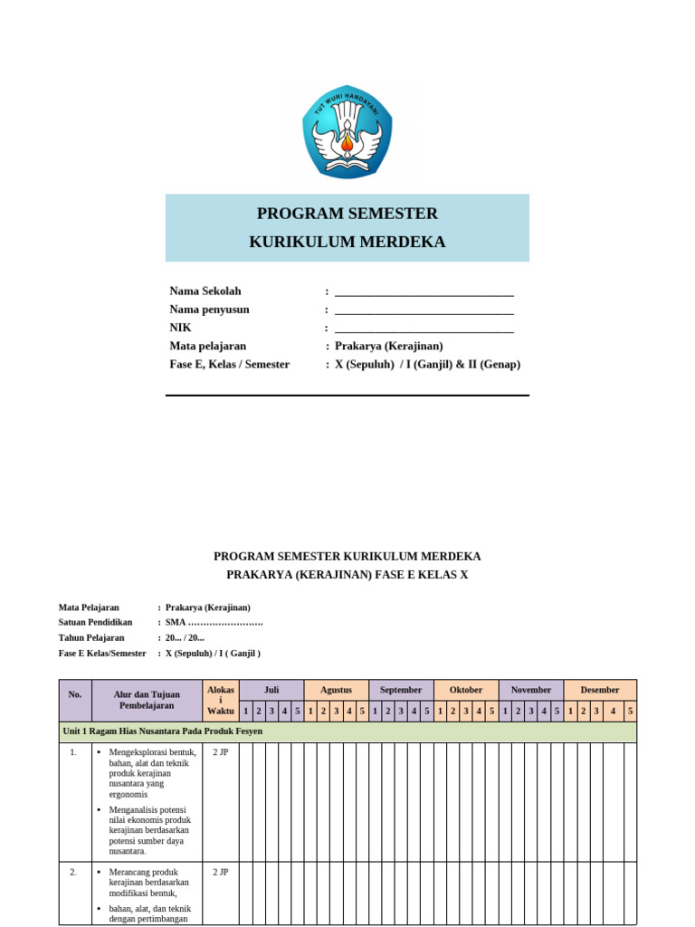 PROMES Kurikulum Merdeka | PDF