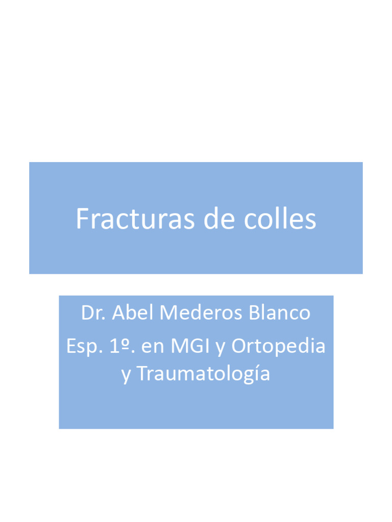 Z005 5. - Fracturas de Colles | PDF