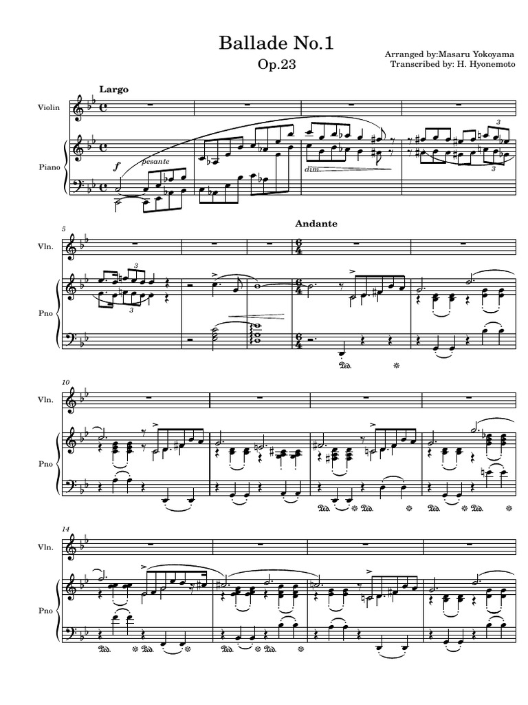 Ballade No.1 Violin | PDF