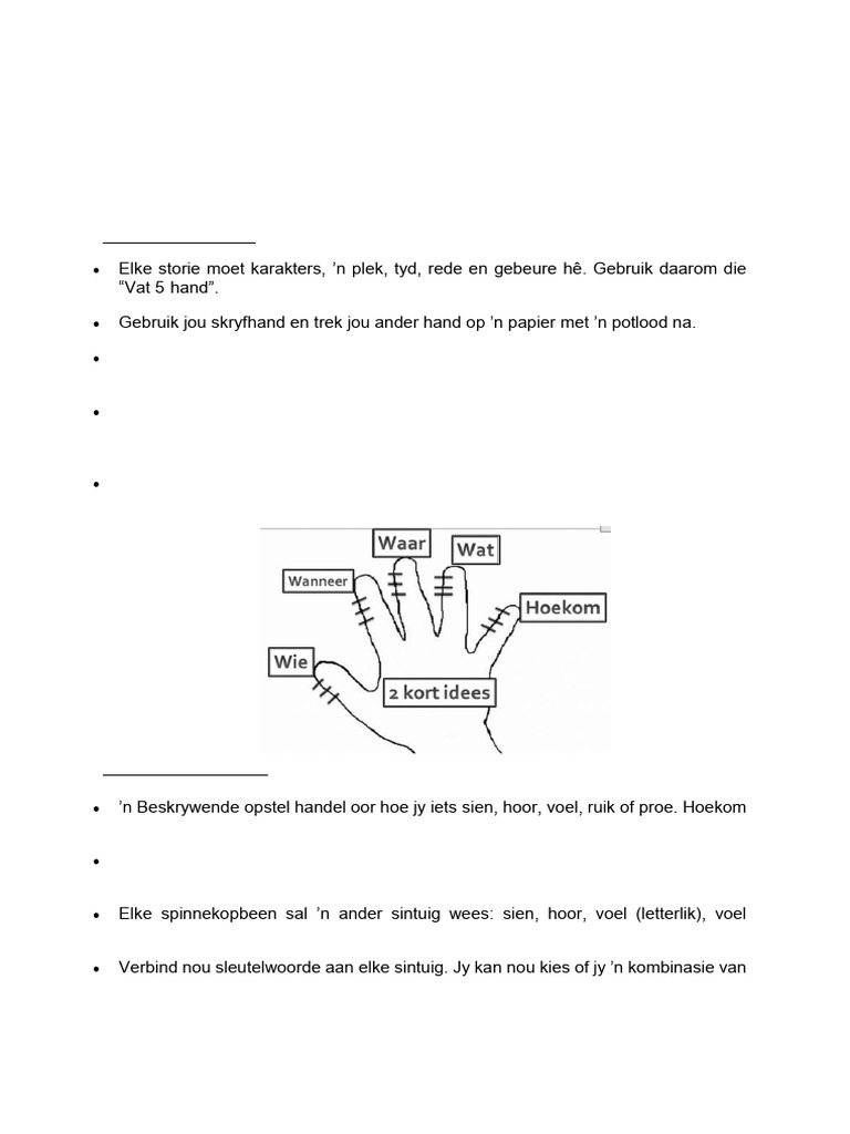 GR 9 Afrikaans GR 9 Notas Vir Opstelle 18mei 29mei | PDF