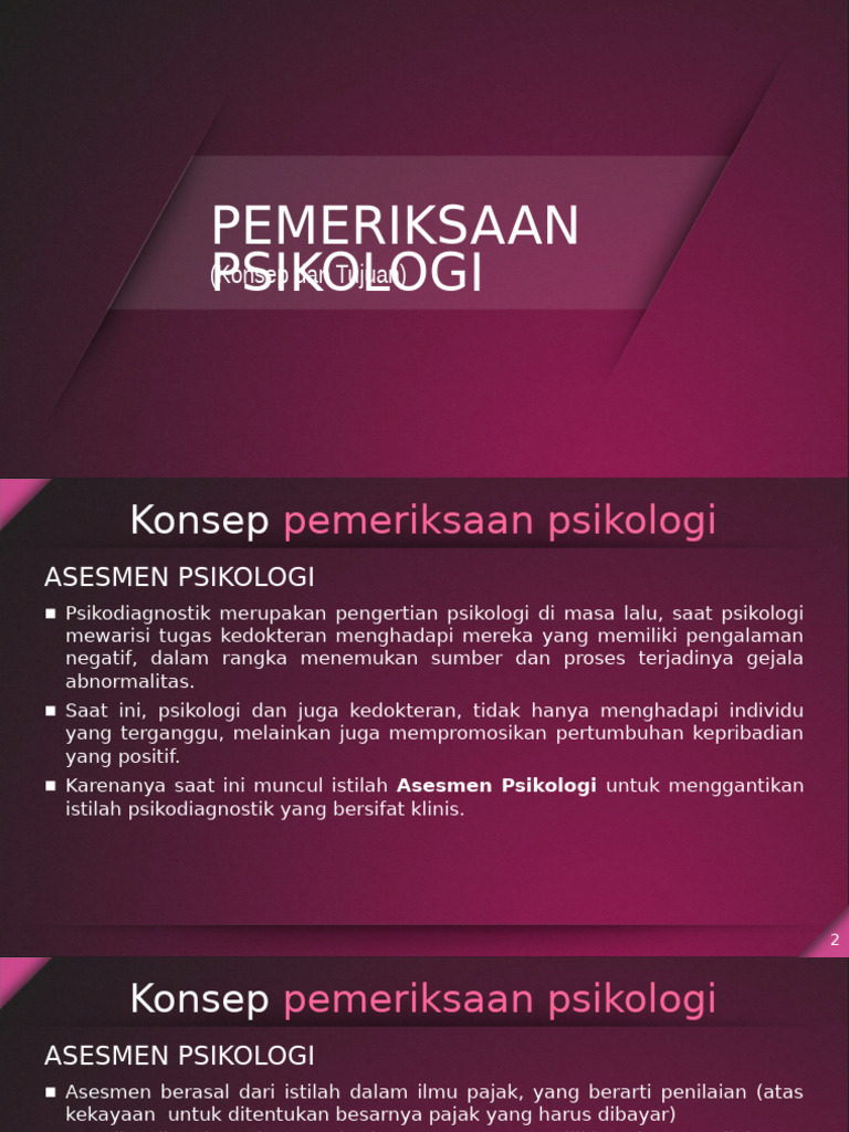 PPD Pertemuan 3 (Konsep Pemeriksaan Psikologi Dan Tujuannya) | PDF