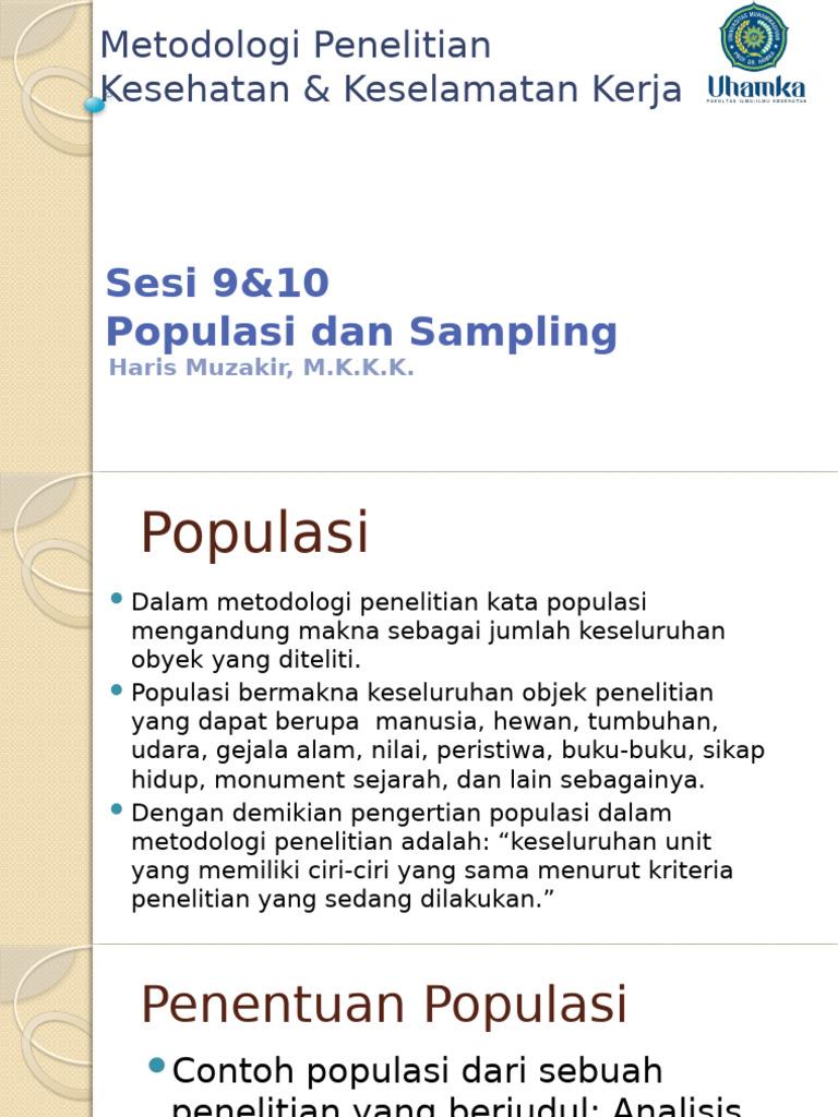 Sesi 910-Populasi Dan Sampling | PDF