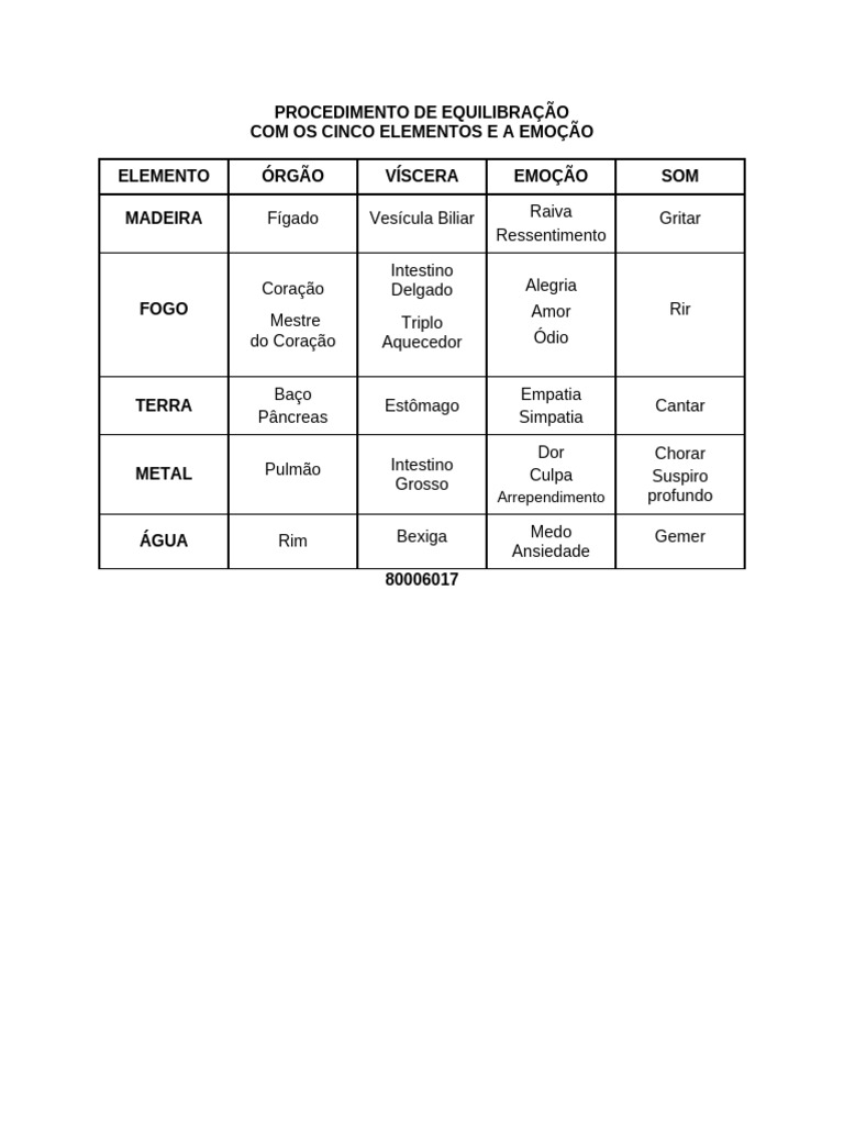Cinco Elementos Equilibração | PDF