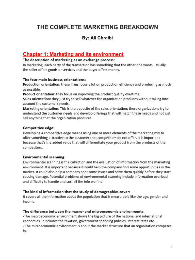 The Complete Marketing Breakdown | PDF