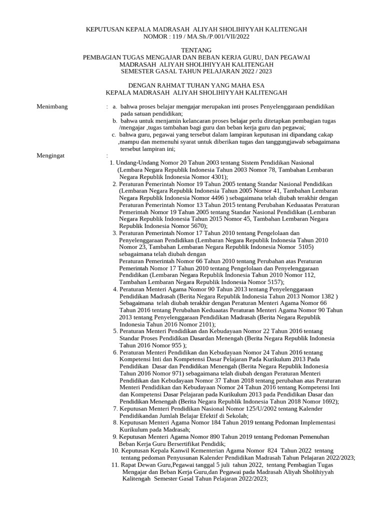 SK PEMB. TuGaS MENGAJAR SMT GANJIL 2022 - 2023 | PDF