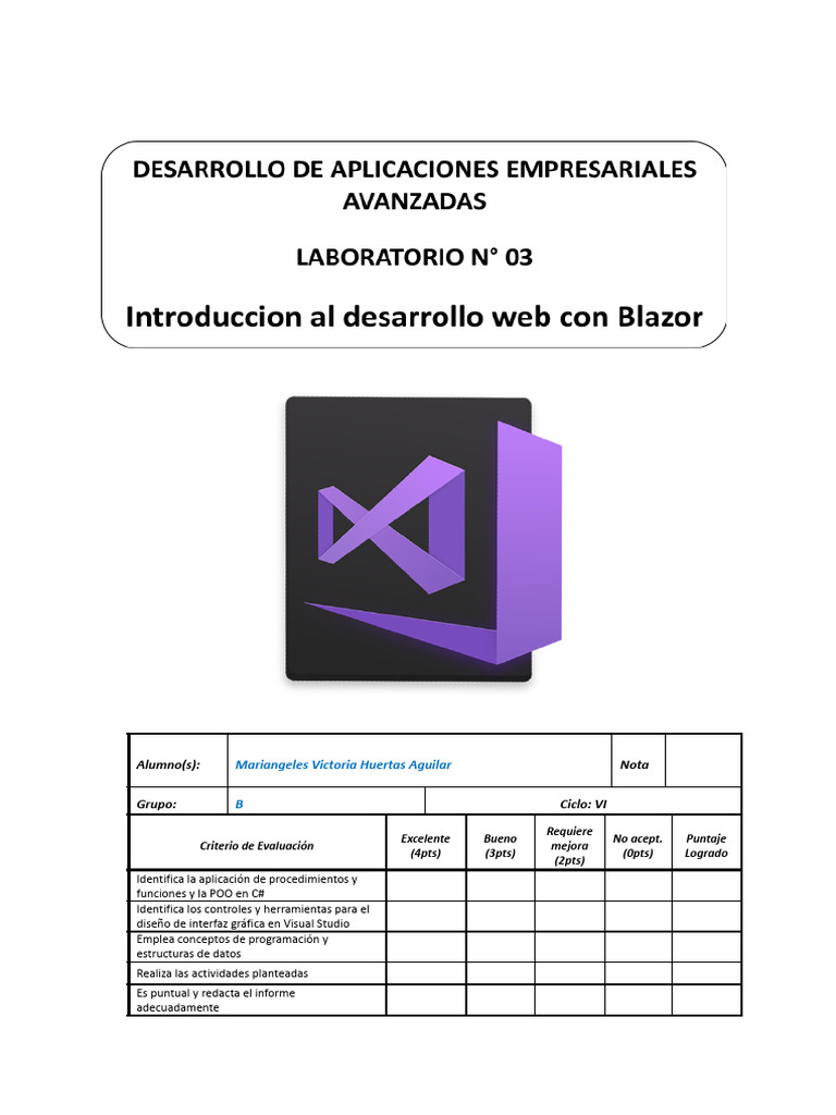 Introducción Al Desarrollo Web Con Blazor - Lab03 | PDF