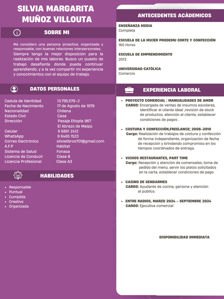 Curriculum Vitae Silvia Muñoz | PDF