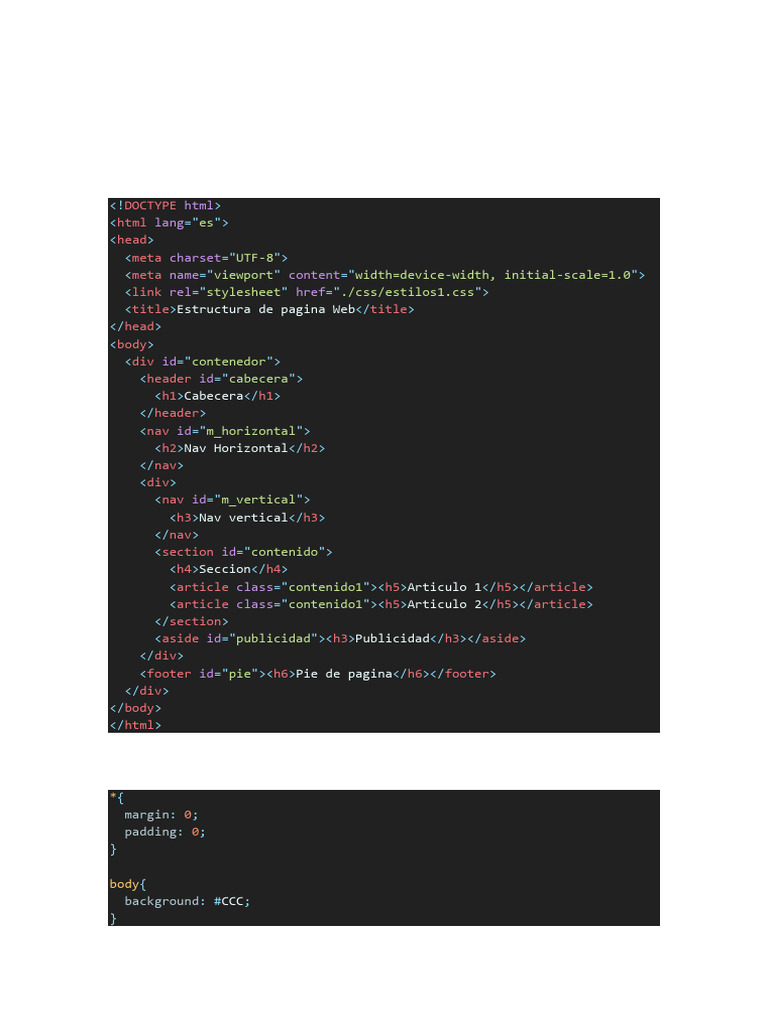 HTML Css Estructura | PDF