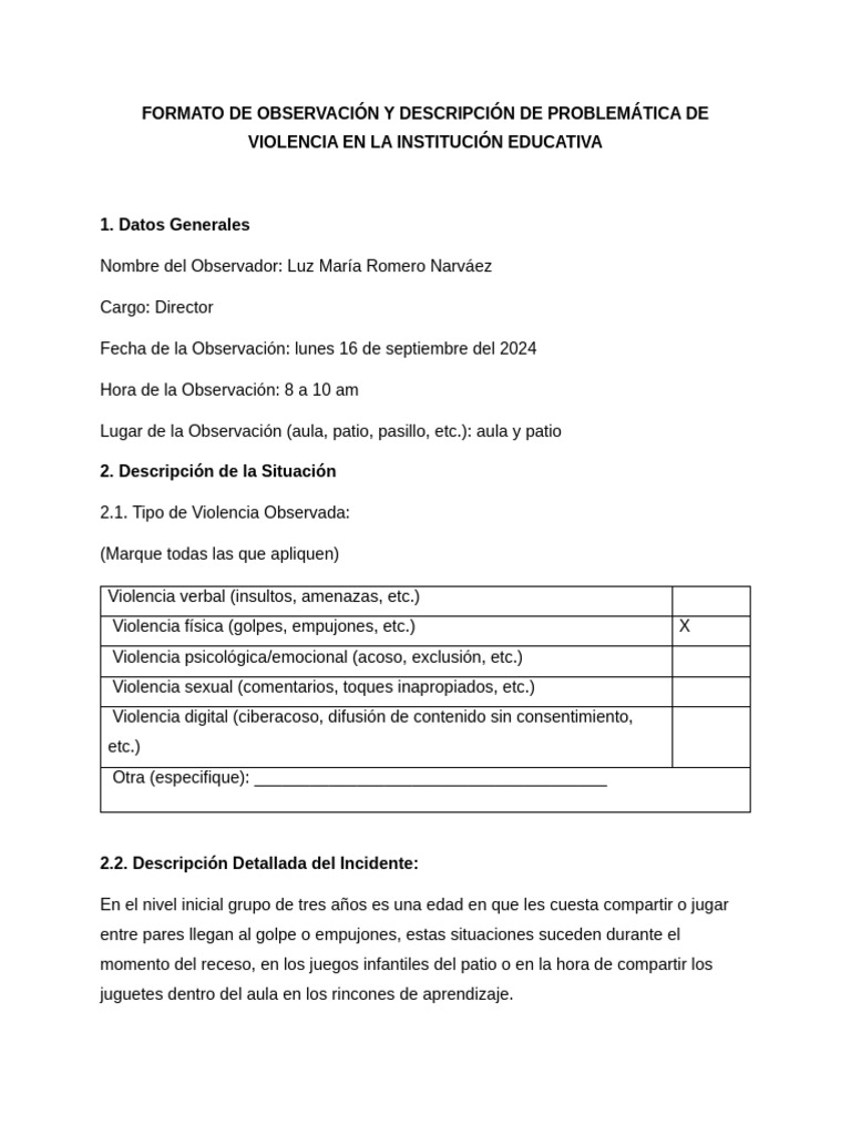 Formato de identificación y descripción de la problemática | PDF