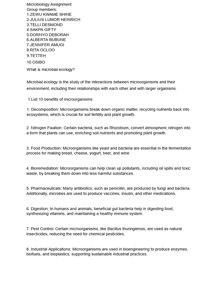 Microbiology Assignment | PDF