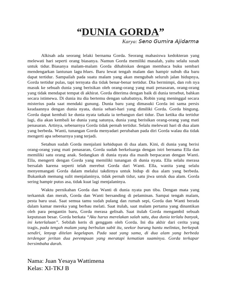 Tugas Cerpen Bindo | PDF