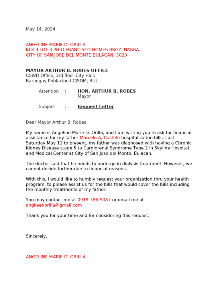 Sample Request Letter PCSO | PDF