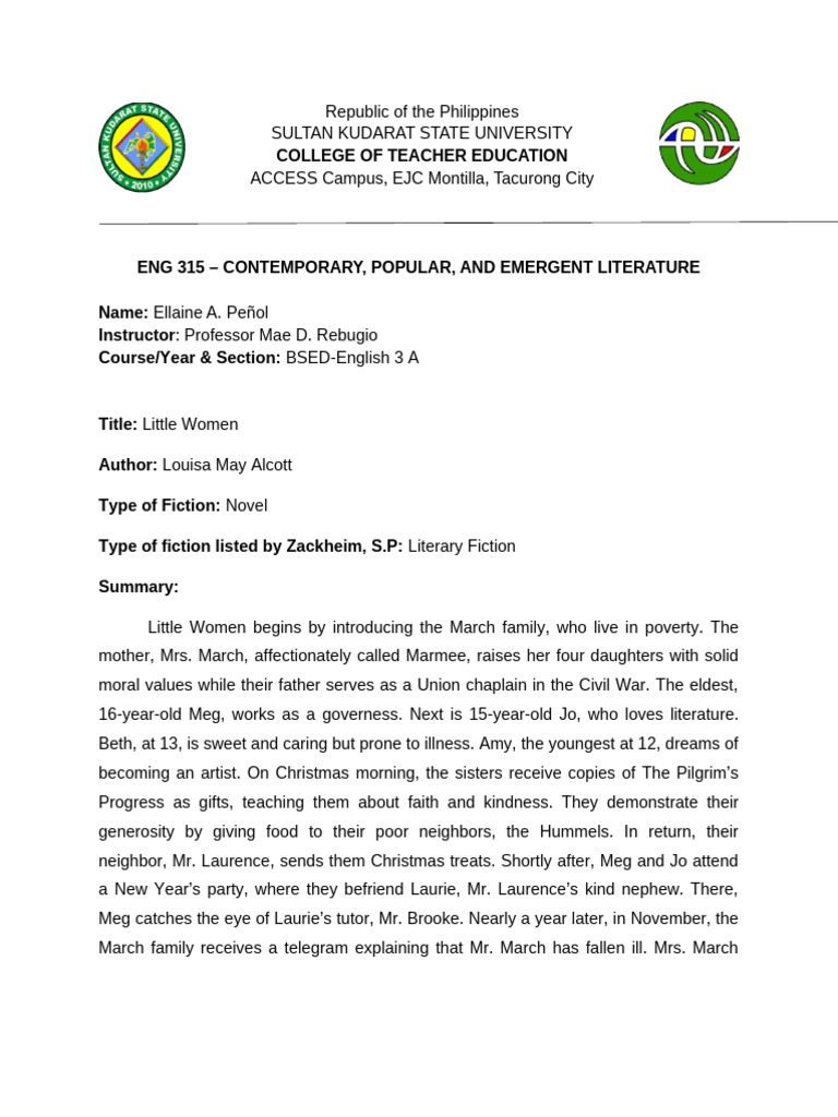 Little Women: A Novel Analysis | PDF | Little Women | General Fiction