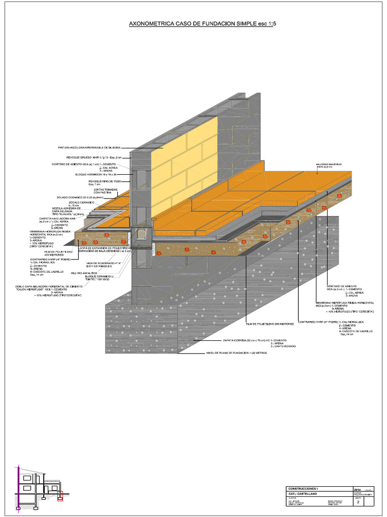 Axonometrica Caso de Fundacion Simple Rev A Axo | PDF