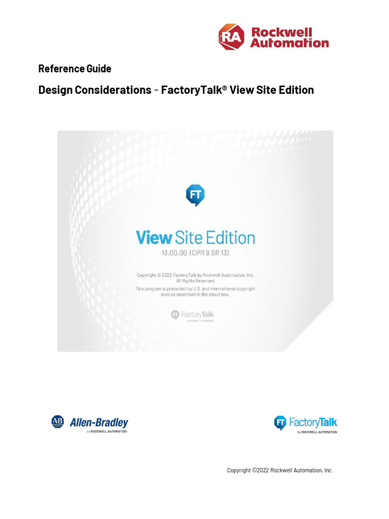 FactoryTalk View Site Edition Version 13 (CPR9 SR13) Design ...