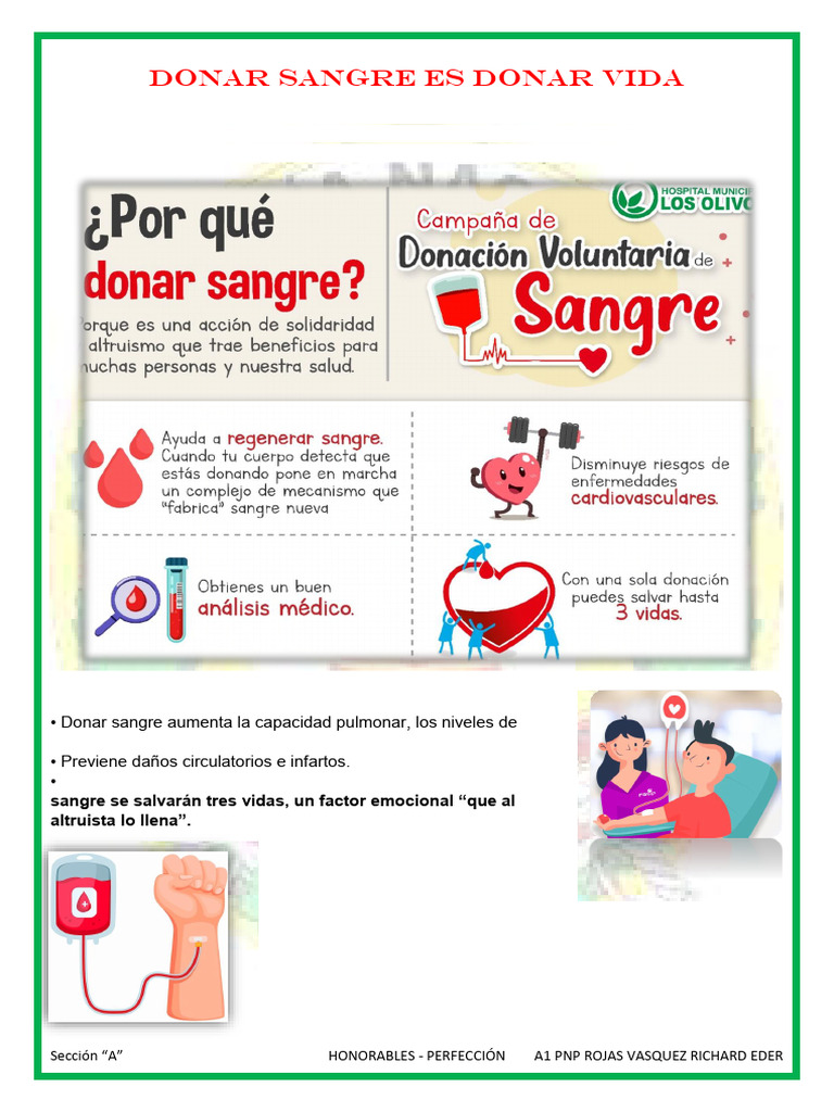 DONAR SANGRE Es Donar Vida | PDF